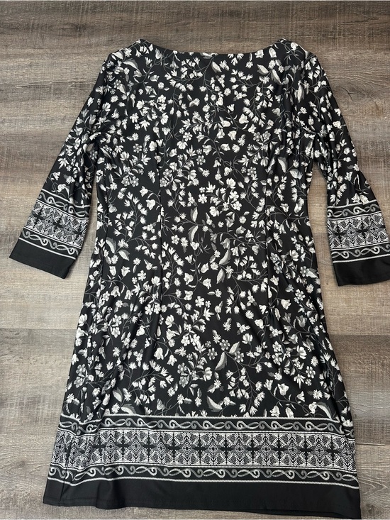 Primark | Dresses | Primark Black And White Floral Border Mini 34 ...